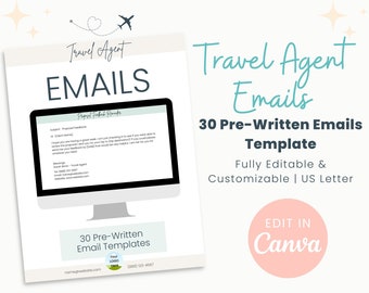 Pre-written Email Templates for Travel Agents 30 Emails Travel Agent ...