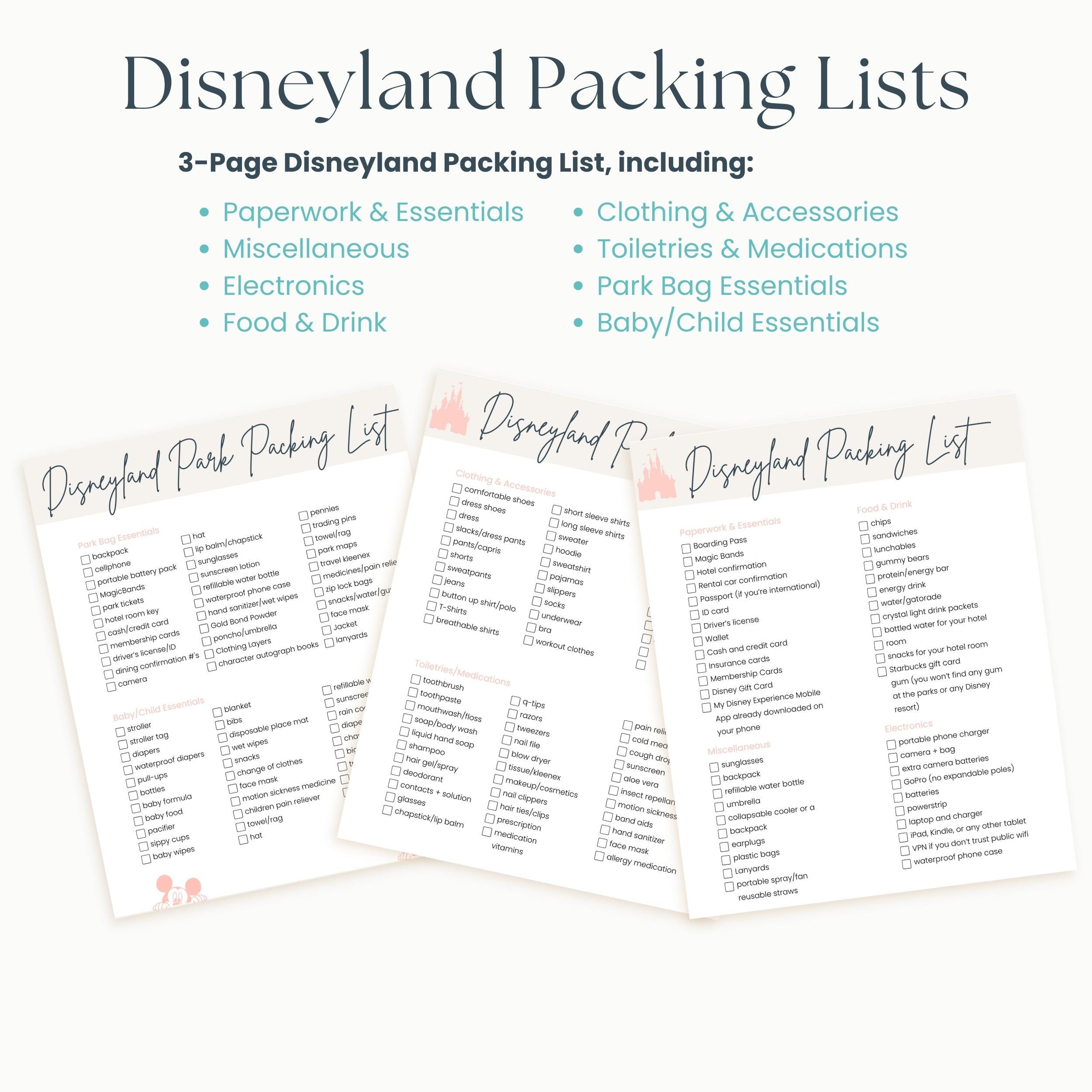 WDW Packing List Template Bundle for Travel Agents Customizable Park ...