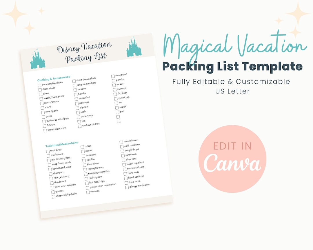 Orlando Theme Park Packing Lists Template for Travel Agents Orlando, FL ...