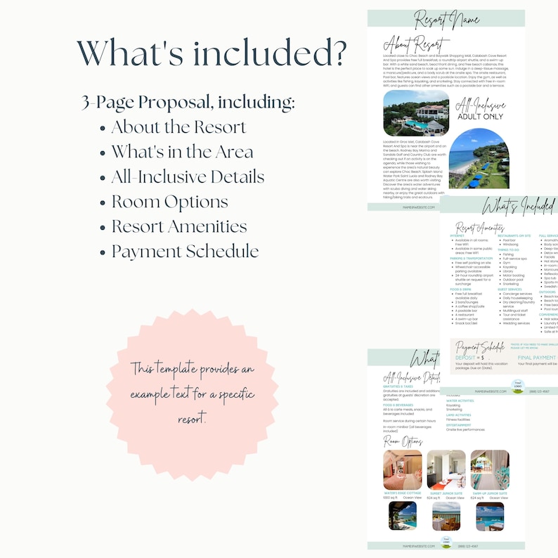 Resort Vacation Proposal Template for Travel Agents All-inclusive ...