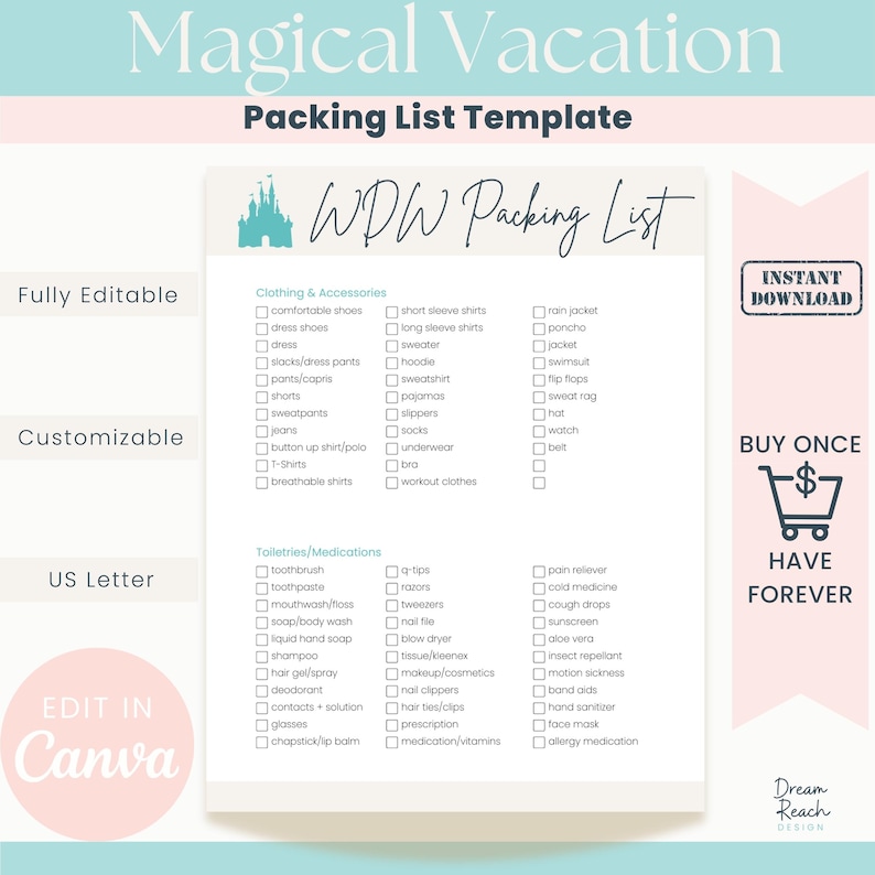 Orlando Theme Park Packing Lists Template for Travel Agents Orlando, FL ...