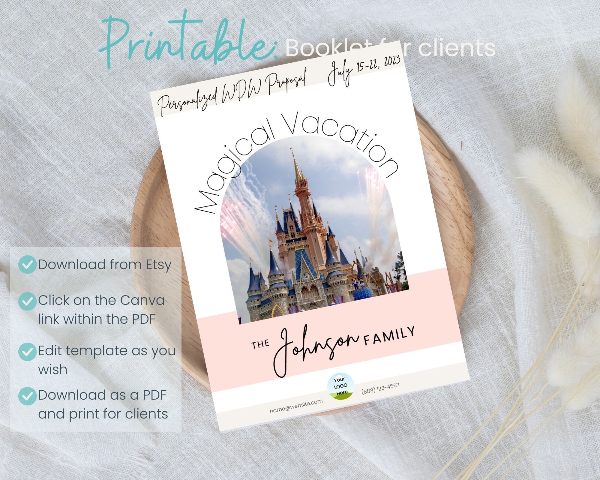 Personalized Proposal Templates Bundle for Travel Agents Orlando Theme ...