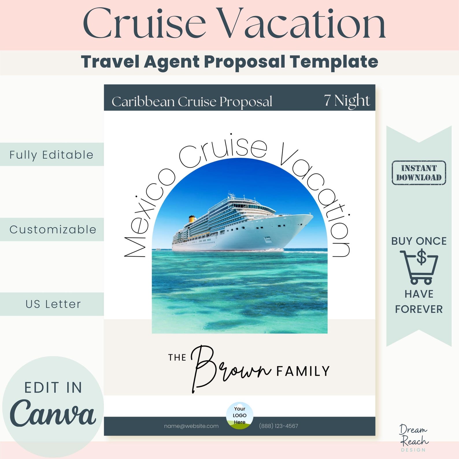 Cruise Proposal Template for Travel Agents Caribbean Cruise Vacation ...