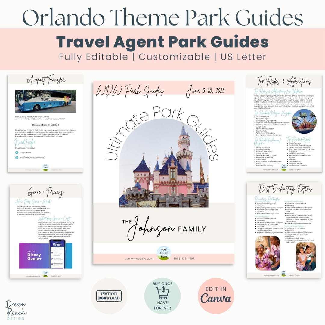 Orlando Theme Park Guides Template Orlando Theme Park Personalized ...