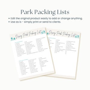 Orlando Theme Park Packing Lists Template for Travel Agents Orlando, FL ...