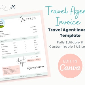 Invoice Template for Travel Agents Travel Invoice Travel Agent Forms ...