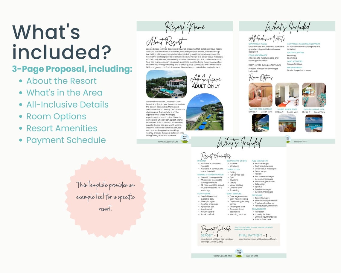 Resort Vacation Proposal Template for Travel Agents All-inclusive ...