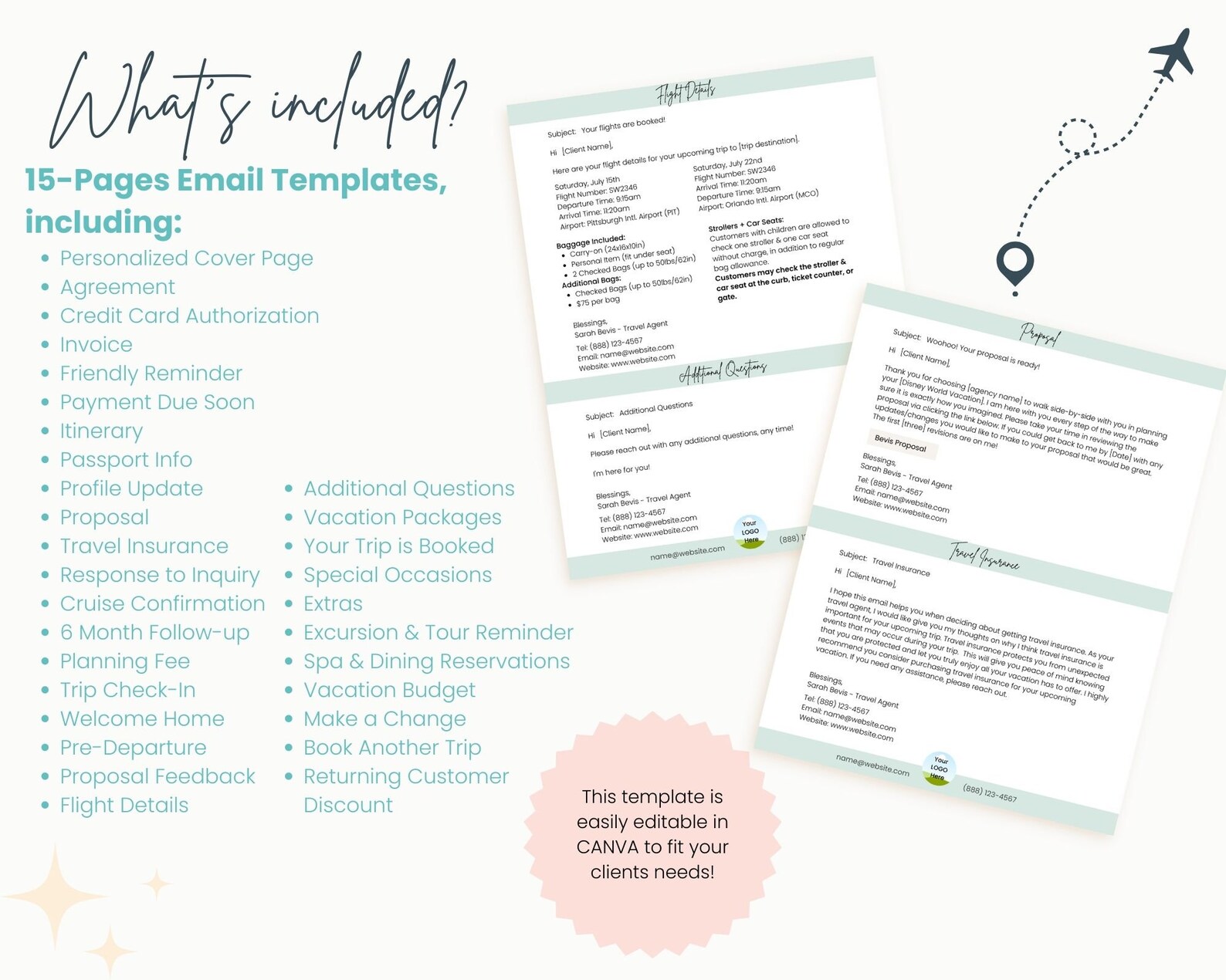 Pre-written Email Templates for Travel Agents 30 Emails Travel Agent ...