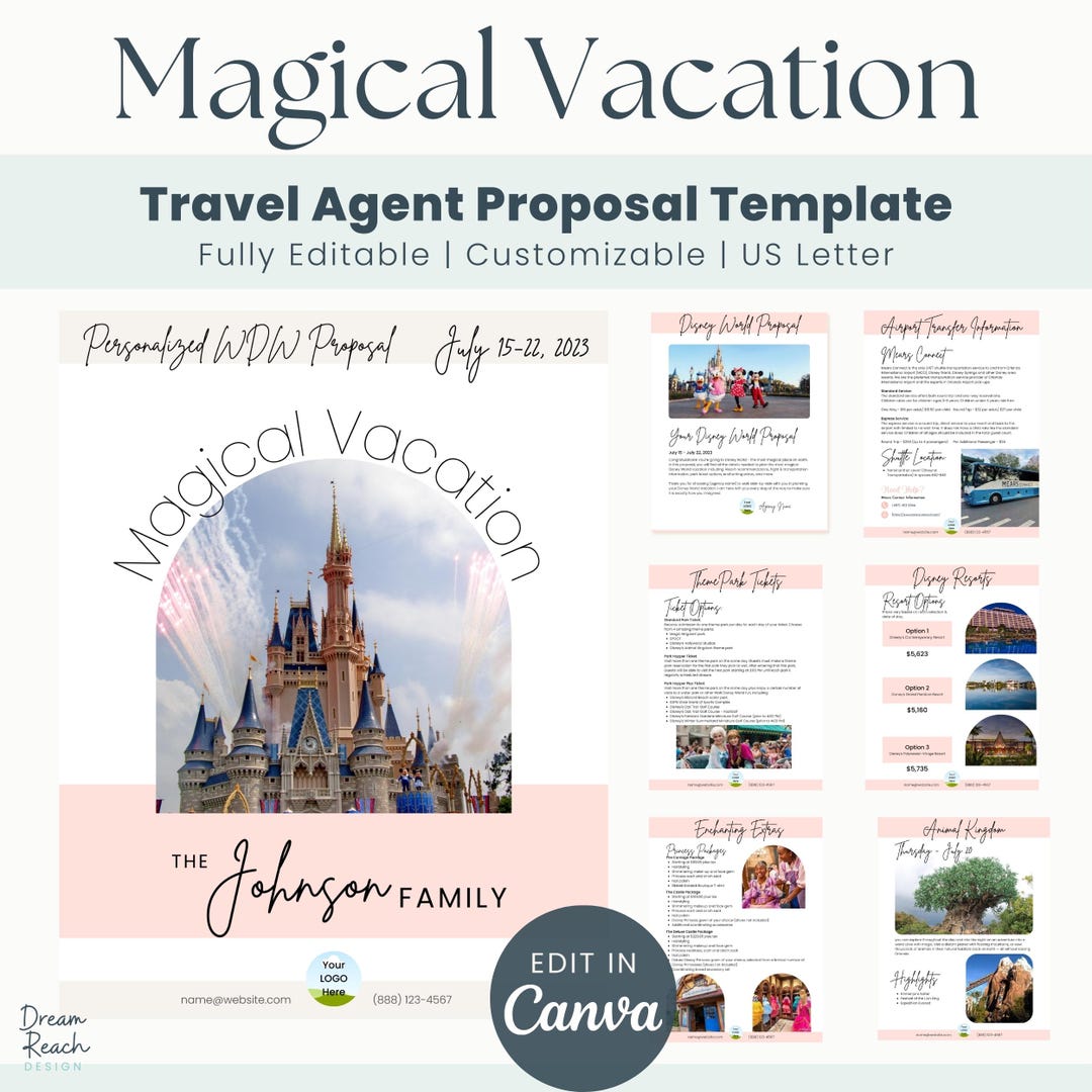 Orlando Theme Park Personalized Vacation Proposal Template for Travel ...