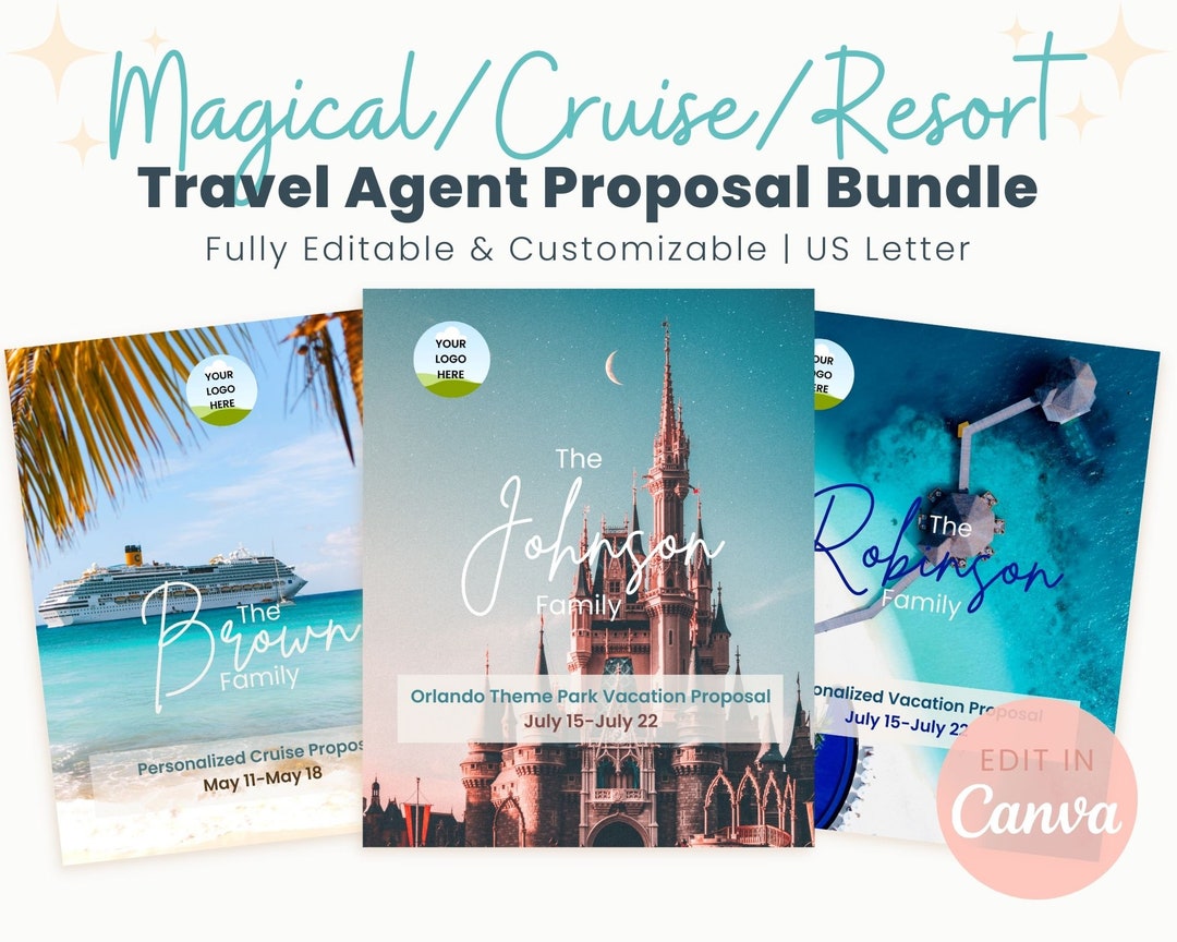 Personalized Proposal Templates Bundle for Travel Agentsorlando Theme ...