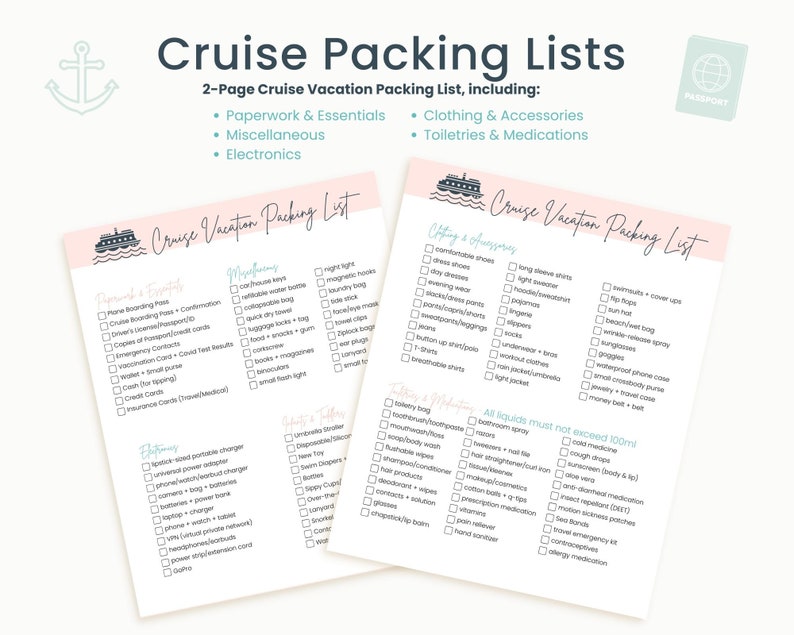 Packing List Template Bundle for Travel Agents Resort Honeymoon ...