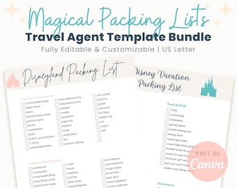Orlando Theme Park Packing Lists Template for Travel Agents - Etsy