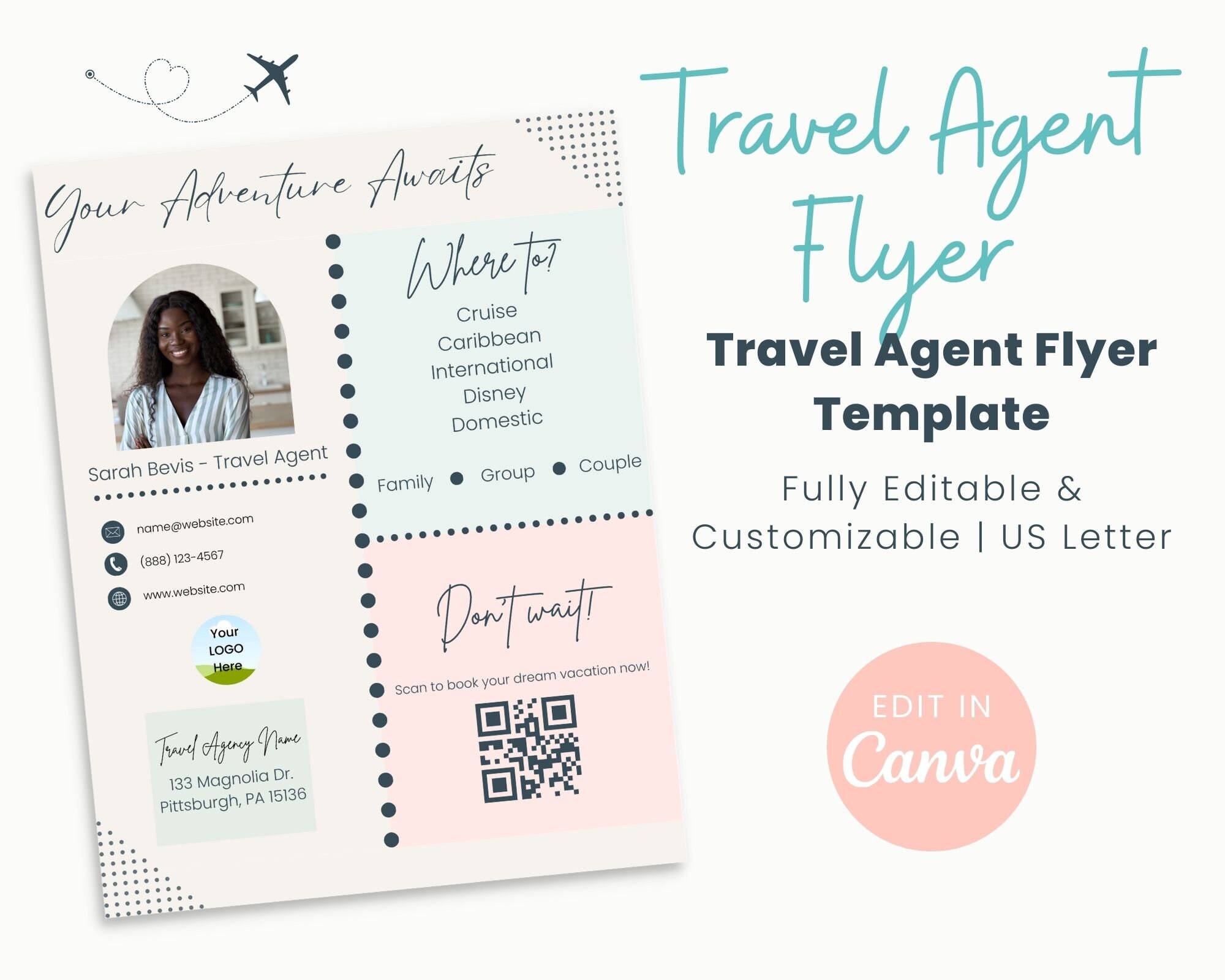 Travel Flyer Template Cruise Flyer Travel Agent Template Vacation Flyer ...