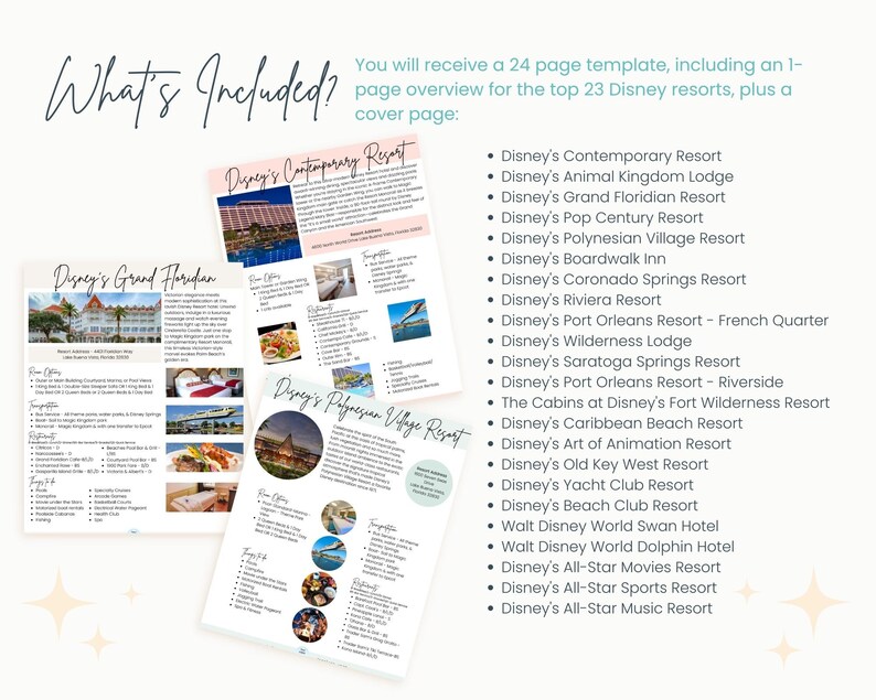 Orlando Theme Park Resort Guides Templates for Travel Agents - Etsy