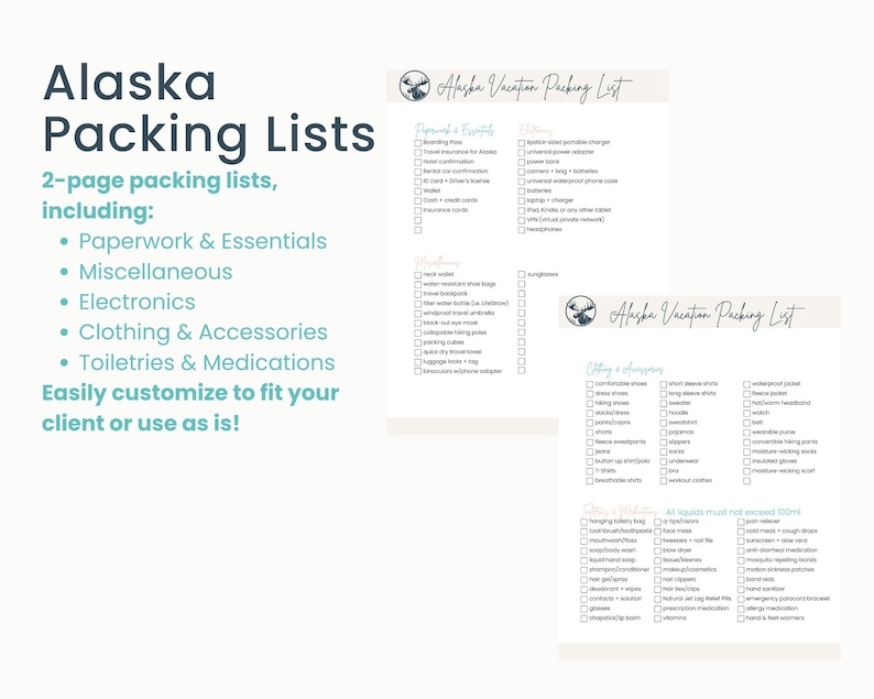 Packing List Template Bundle for Travel Agents Resort Honeymoon ...