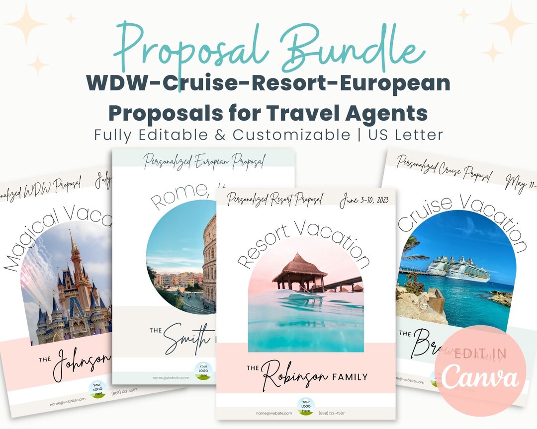 Personalized Proposal Templates Bundle for Travel Agents - Etsy