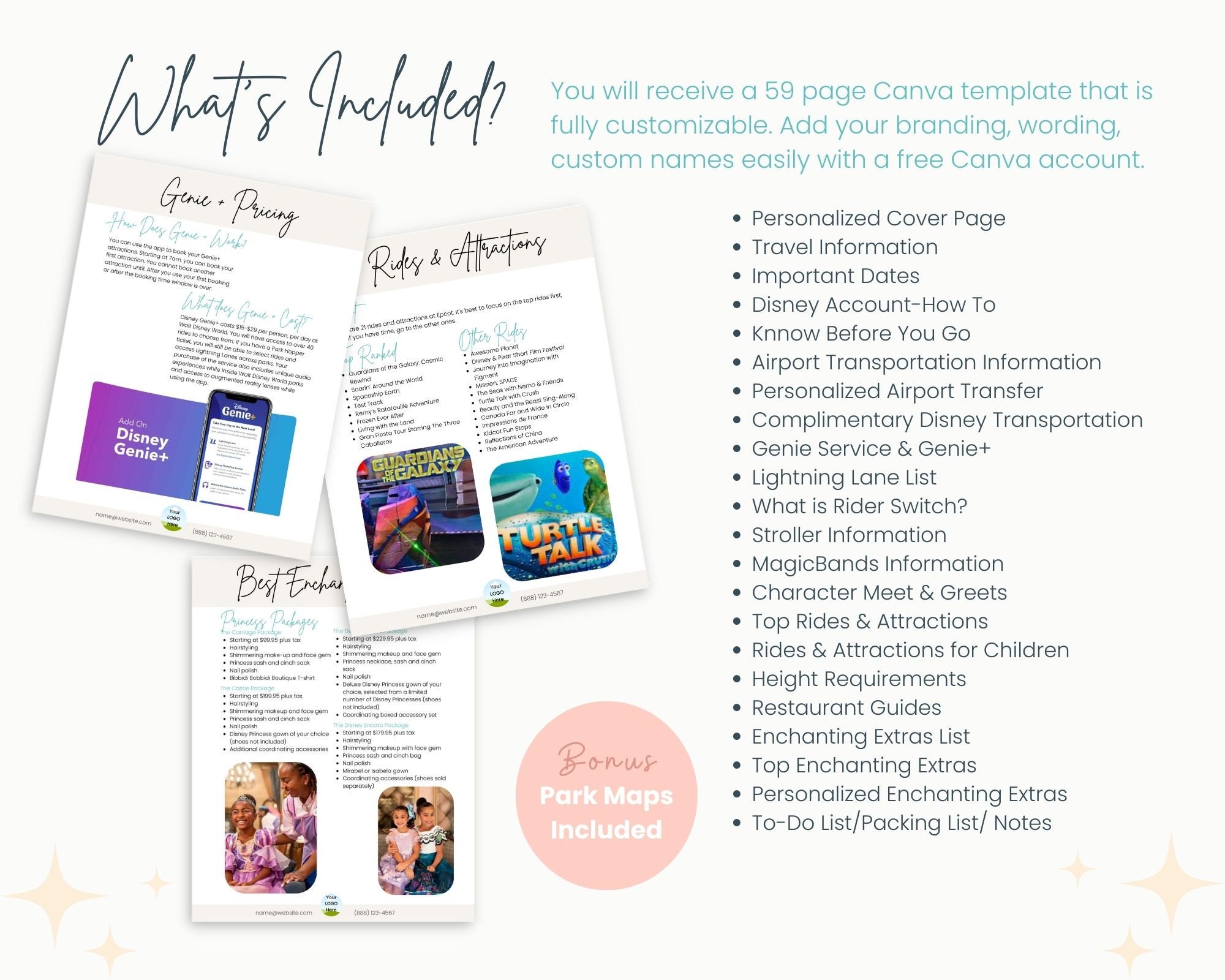 Orlando Theme Park Guides Template Orlando Theme Park - Etsy