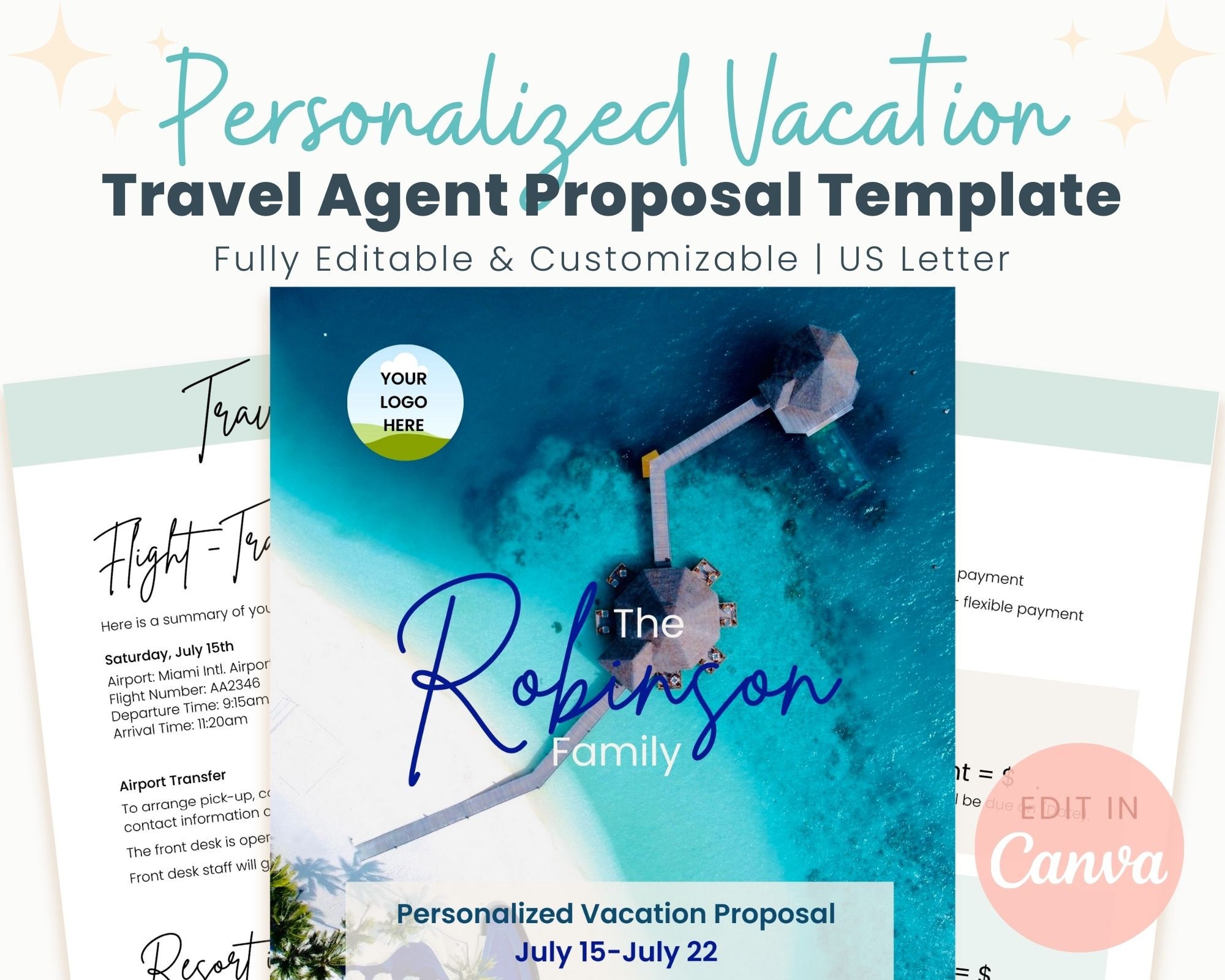 Personalized Resort Vacation Proposal Template for Travel - Etsy