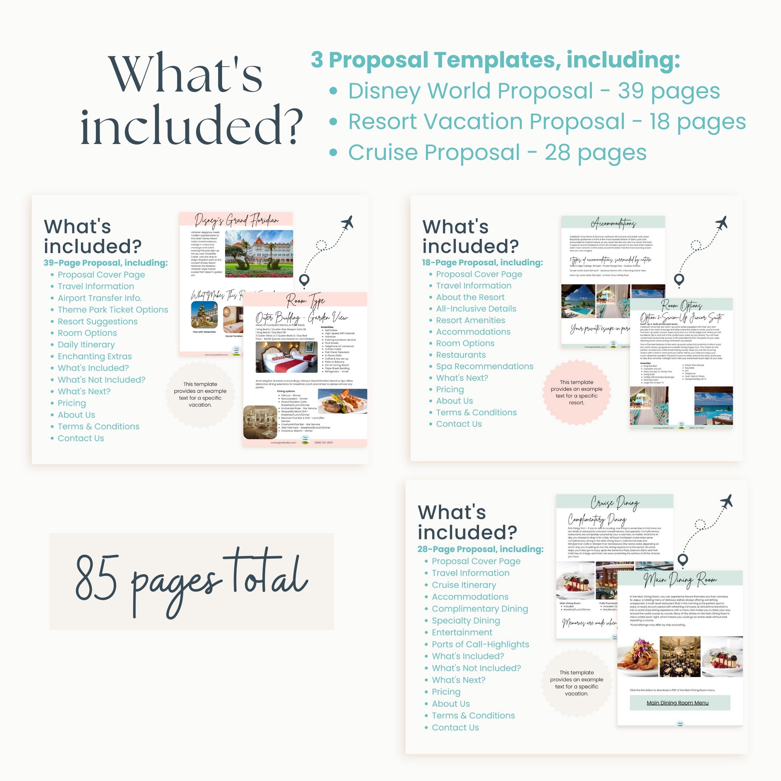 Personalized Proposal Templates Bundle for Travel Agentsorlando Theme ...