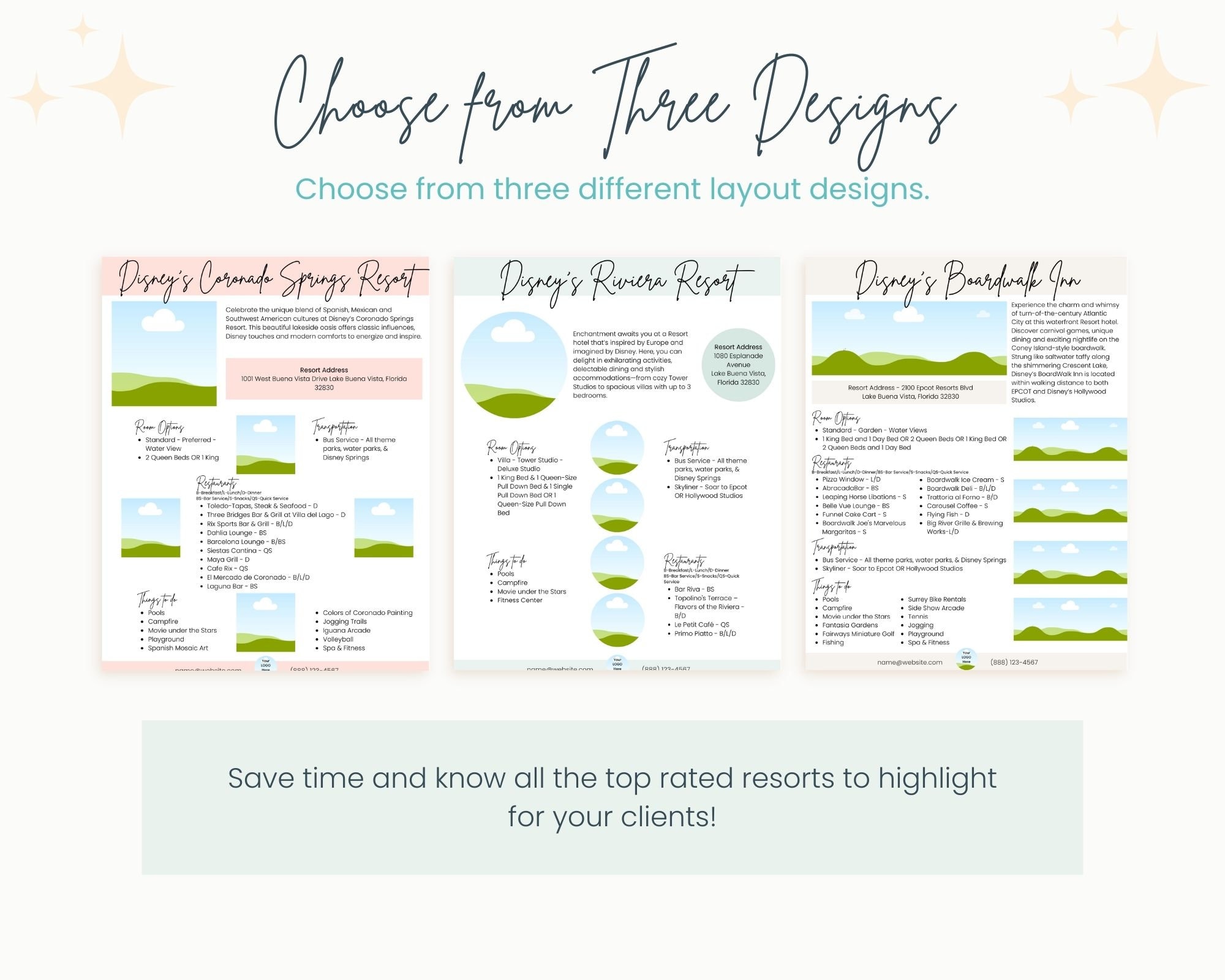 Orlando Theme Park Resort Guides Templates for Travel Agents - Etsy