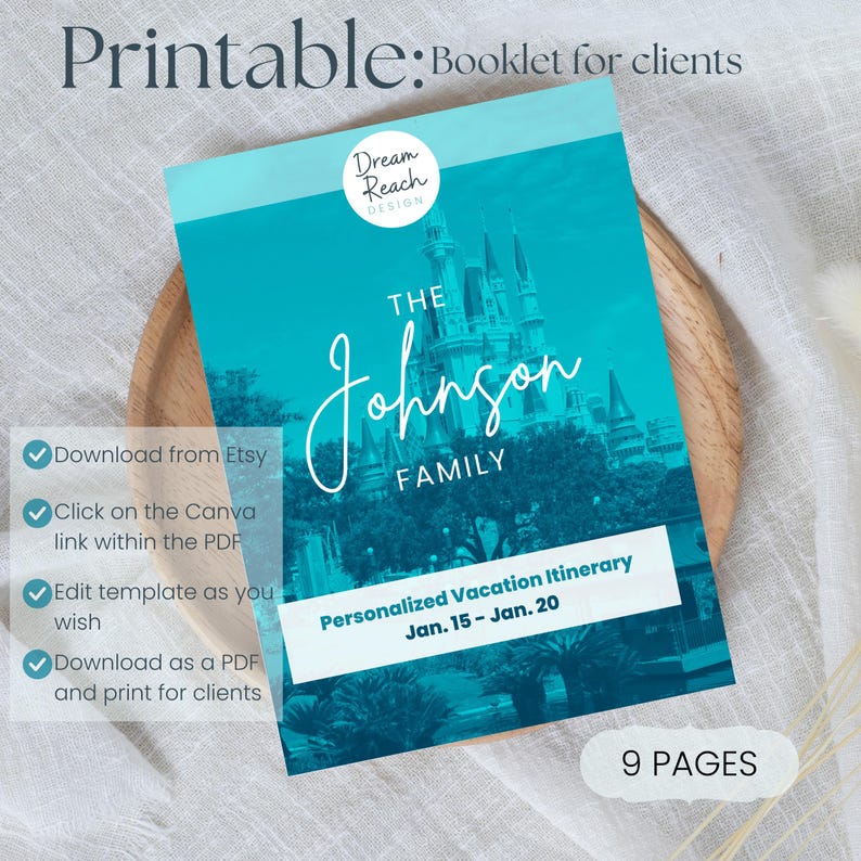 Magical Vacation Itinerary Template for Travel Agentsorlando, FL Theme ...