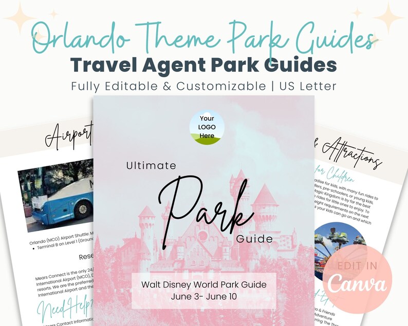 Orlando Theme Park Guides Template Orlando Theme Park - Etsy