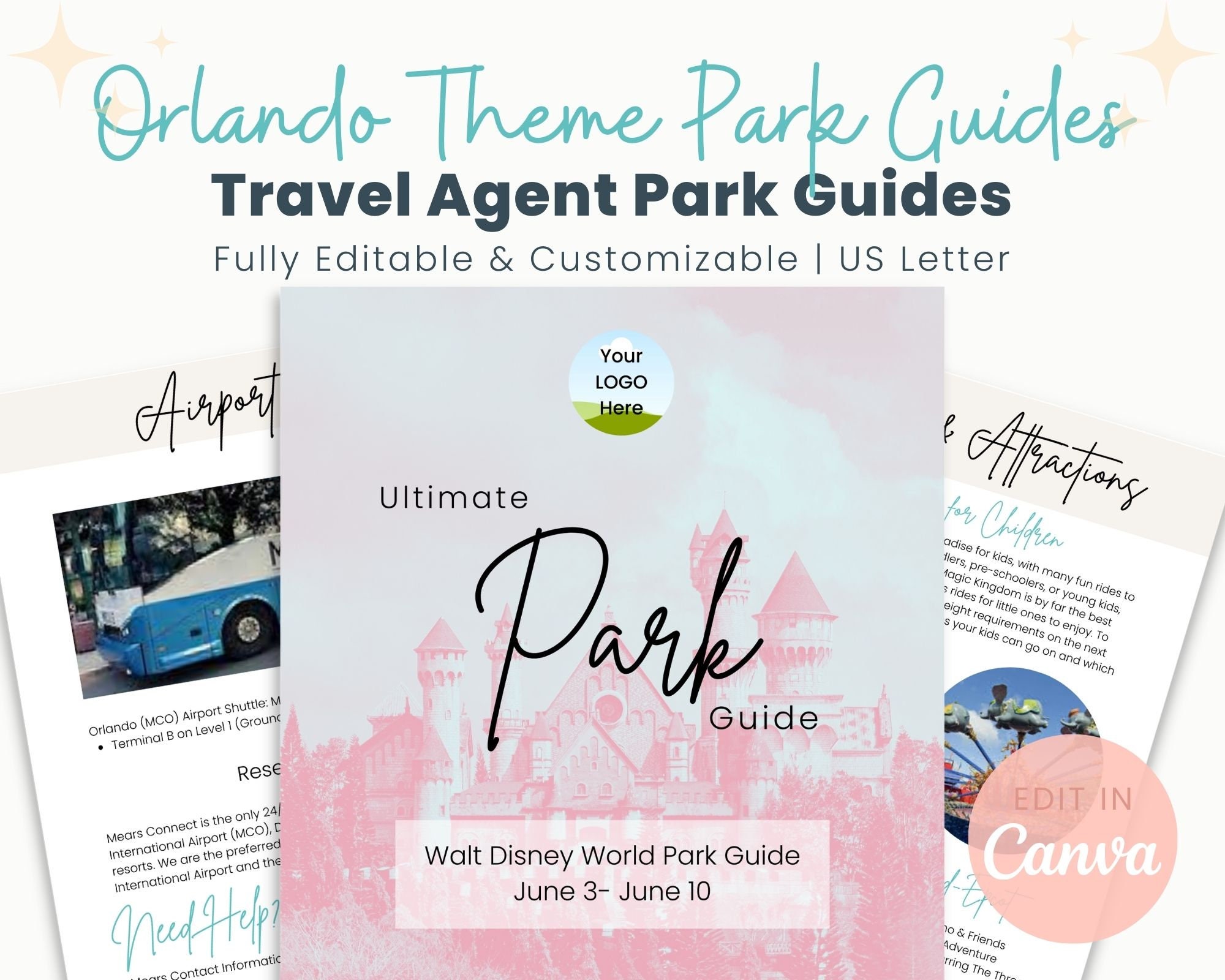 Orlando Theme Park Guides Template Orlando Theme Park - Etsy