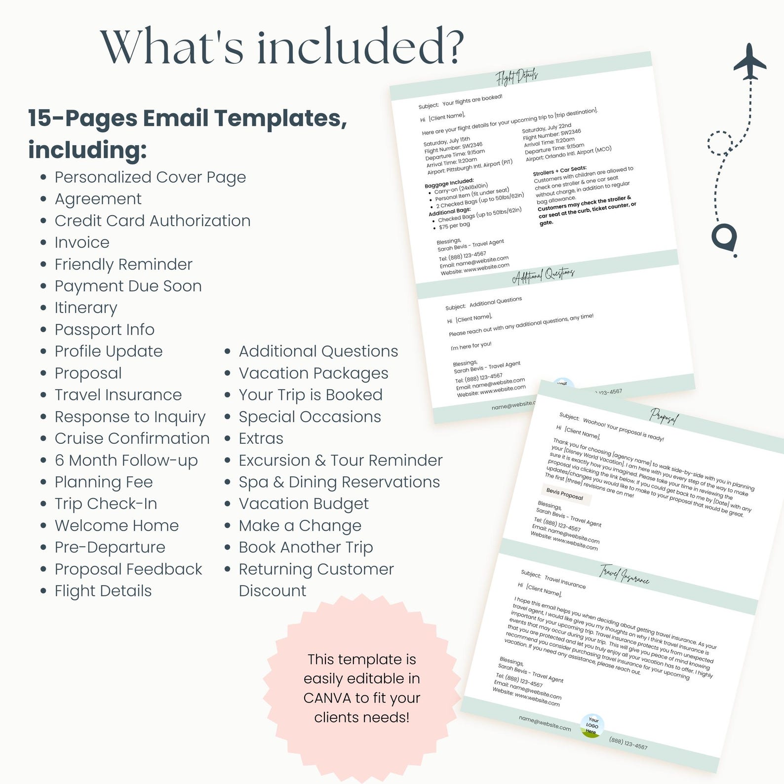 Pre-written Email Templates for Travel Agents 30 Emails Travel Agent ...
