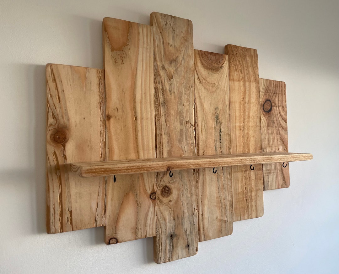 Reclaimed Pallet Wood Shelf Key Holder - Etsy