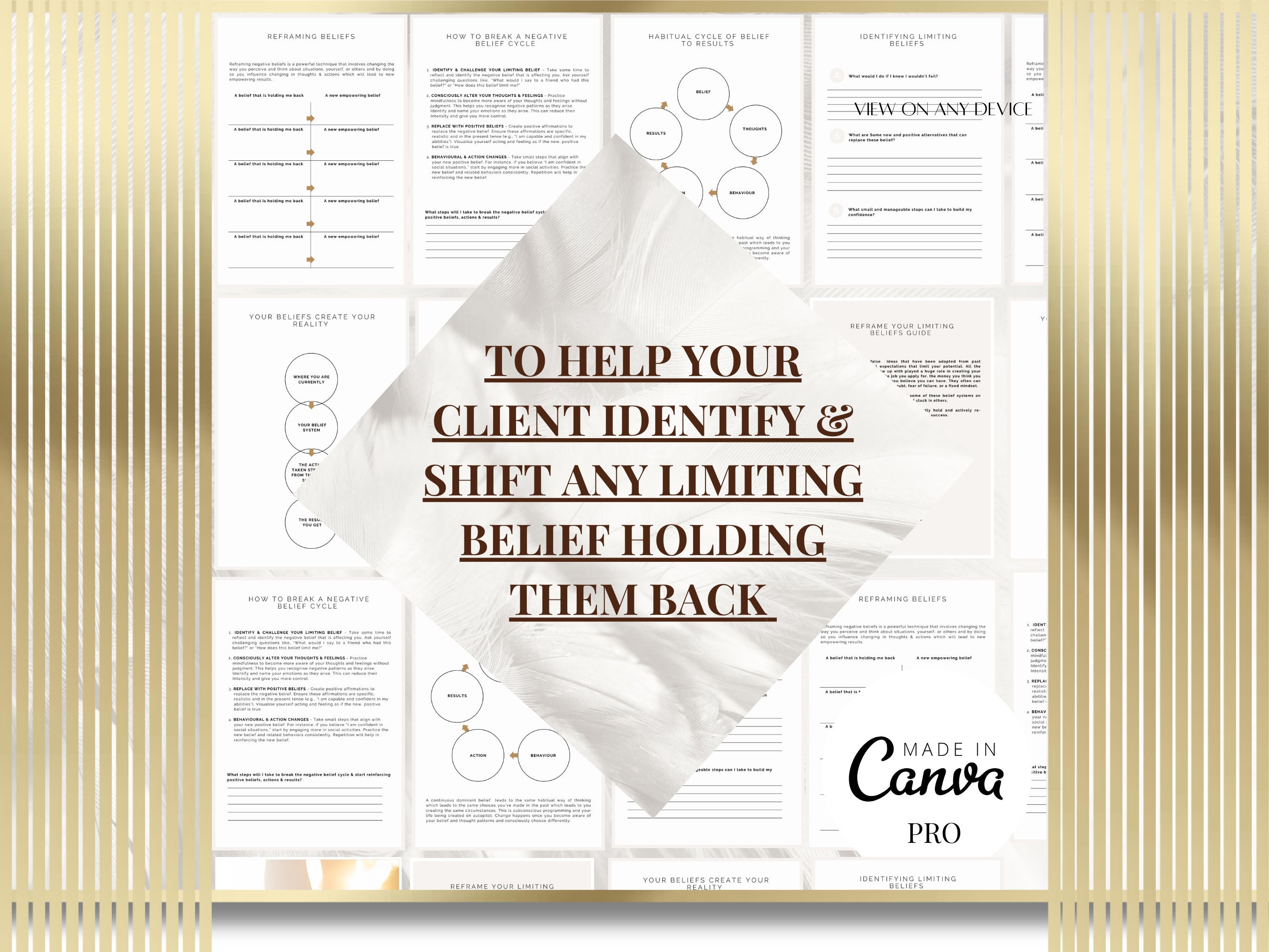 Reframe Limiting Beliefs Guide & Worksheet, Coach to Client Tools and ...