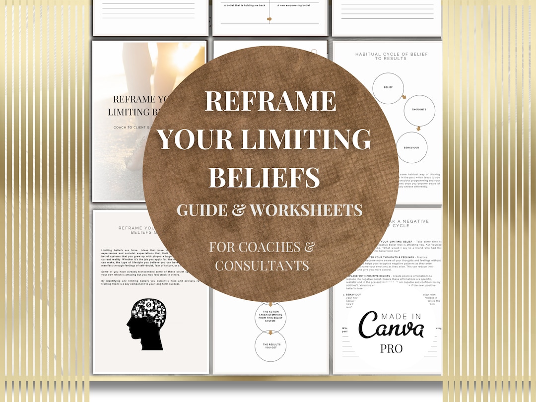 Reframe Limiting Beliefs Guide & Worksheet, Coach to Client Tools and ...