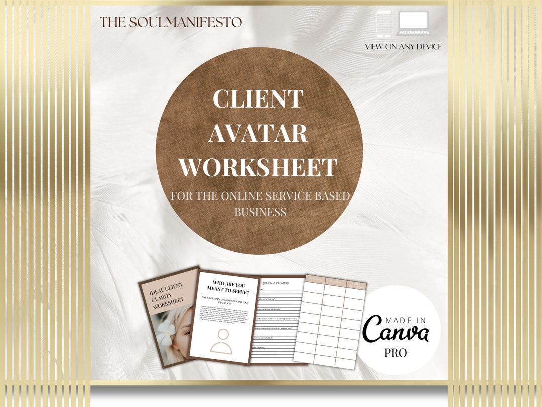 Client Avatar Template, Ideal Client Clarity Worksheet, Target Market ...