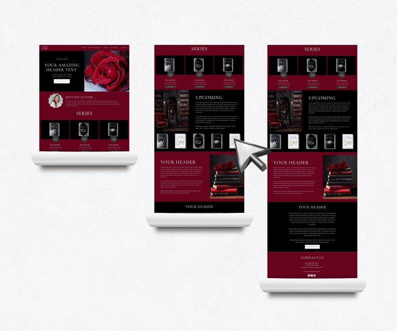 Author Website Template, Dark Romance, Canva Landing Page - Etsy