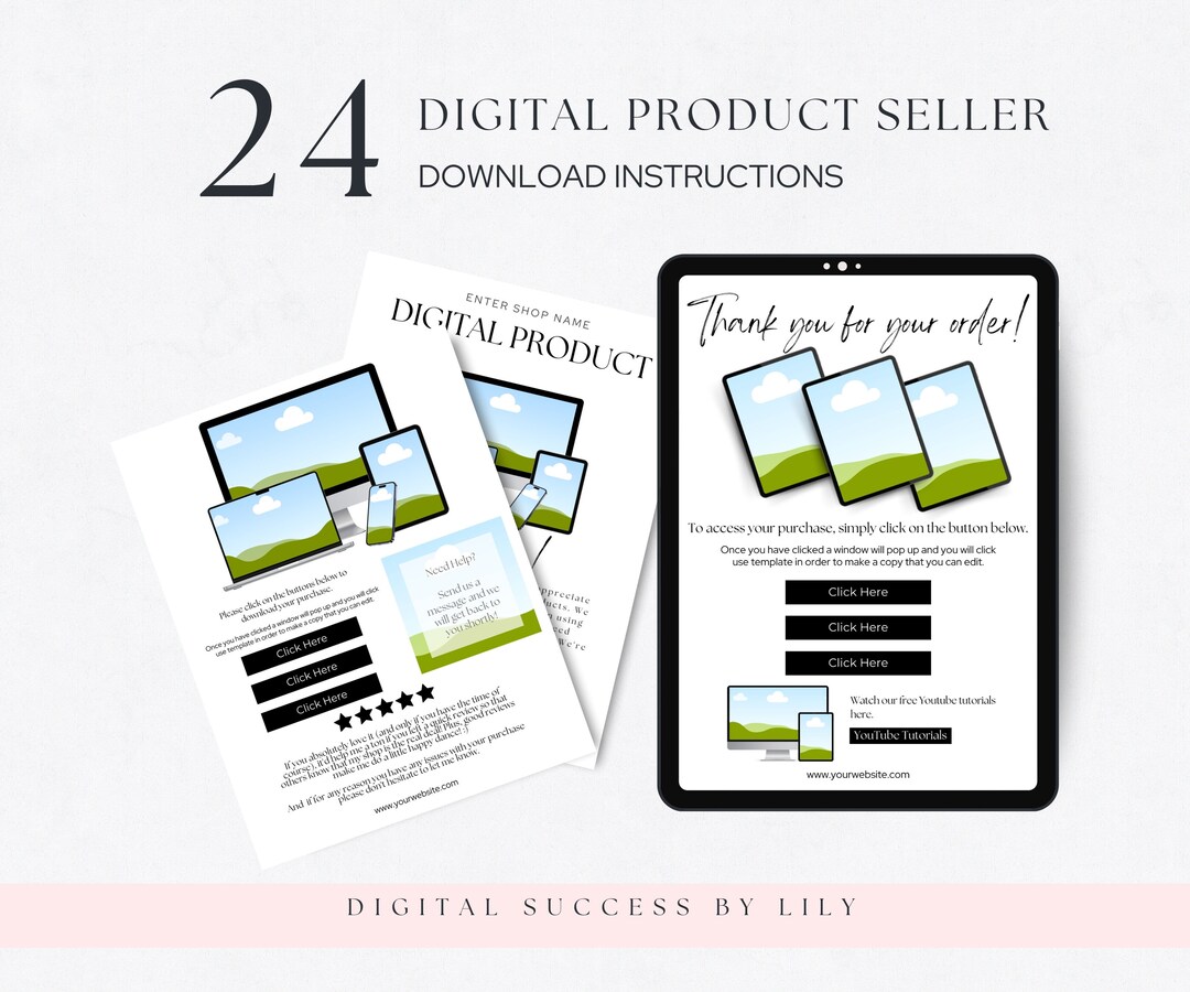Canva Download Instructions for Digital Sellers, Download Link Template ...