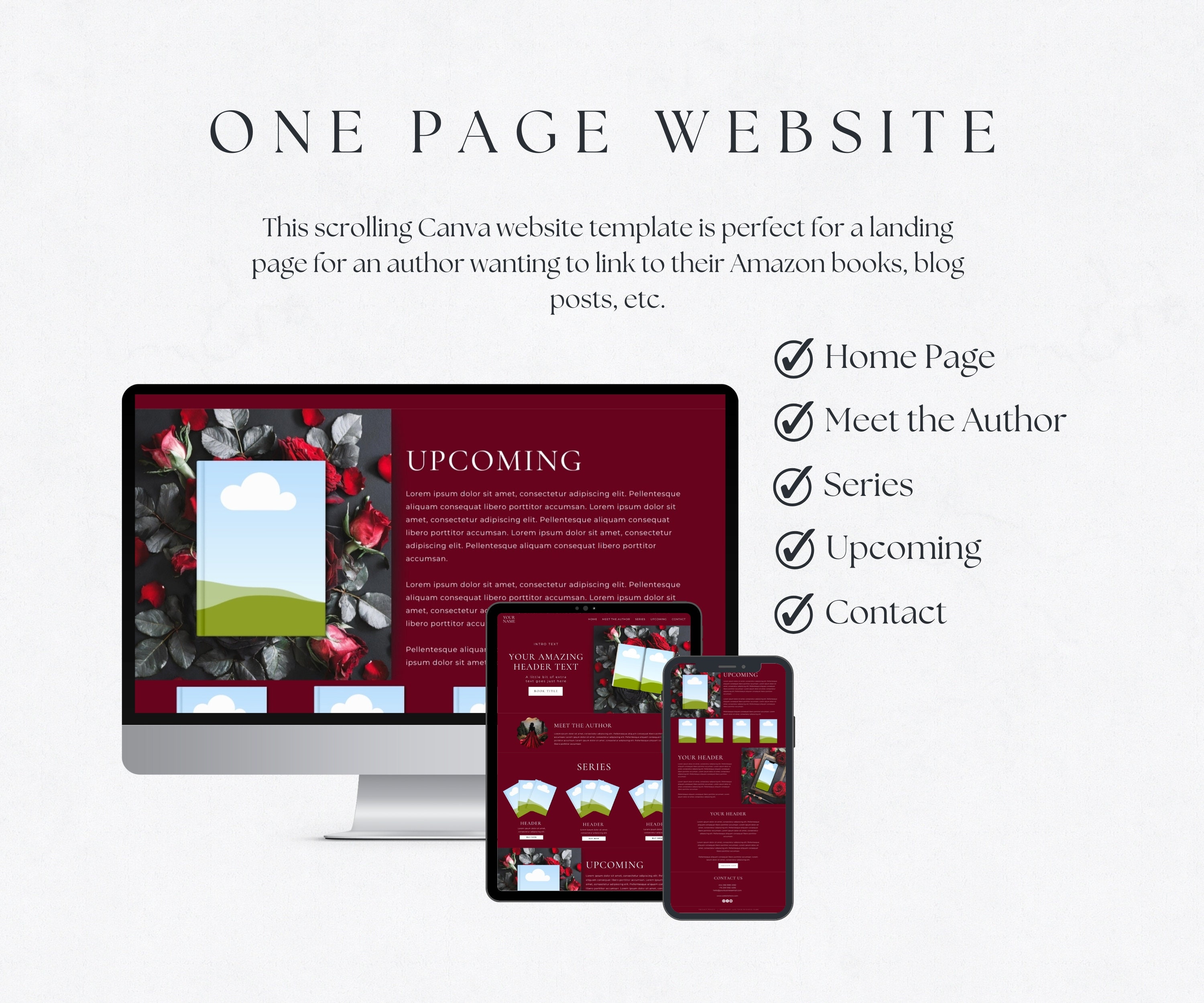 Canva Website Template for Authors, Website Design, Fantasy Romance ...