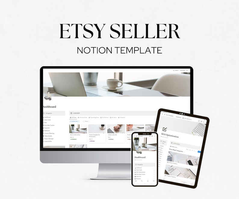 Etsy Seller Notion Template, Business Planner Dashboard (digital ...