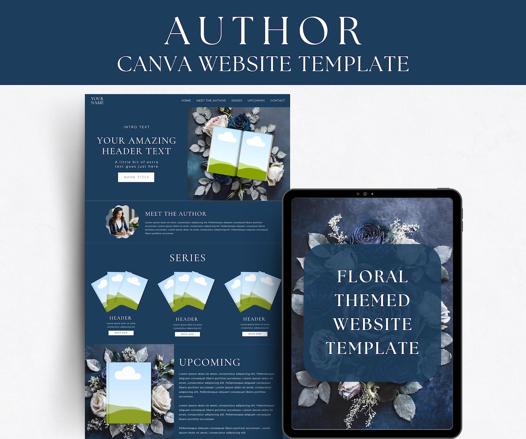 Canva Website Template for Authors, Website Design, Fantasy Romance, Dark Romance, Landing Page ...