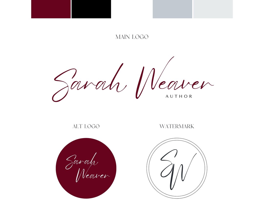 Romance Author Logo Template, Etsy Logo Design, Simple Business ...