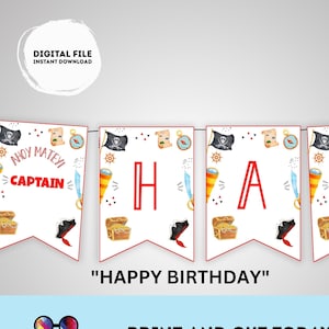 Pirates Happy Birthday Banner | Pirates Party | Birthday Banner ...