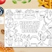 Editable Farm Kids Coloring Page Farm Birthday Placemat Any Age ...