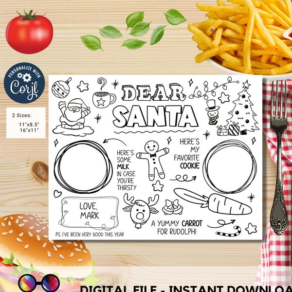 Dear Santa Placemat - Etsy