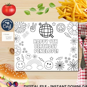 Editable Groovy Coloring Page | Placemat Coloring Page | Any Age ...