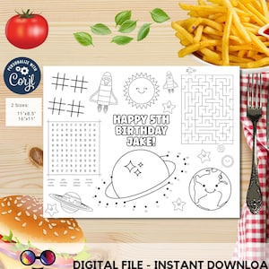 Editable First Trip Around the Sun Party Coloring Page | Outer Space ...