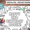 Editable Farm Animals and Kids XL Coloring Page Farm Birthday Table ...