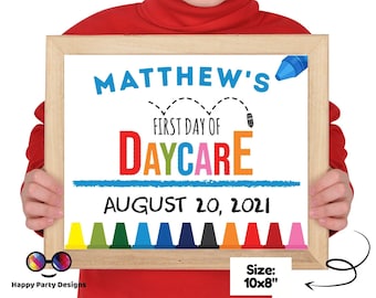 Editable First Day of Daycare | Daycare Sign | 1st Day of Daycare Sign ...