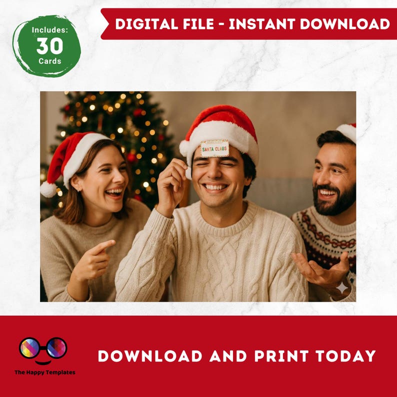 Who Am I Christmas Party Game | Christmas Party Games | 30 Characters ...