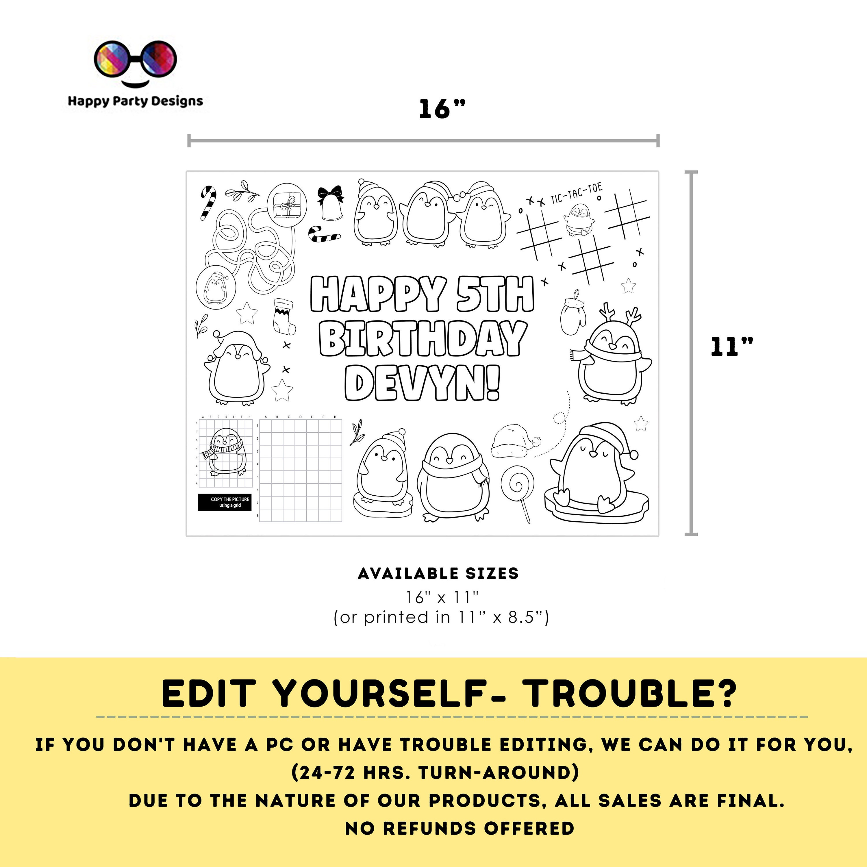 Editable Penguin Coloring Activity Page Penguin Activity - Etsy