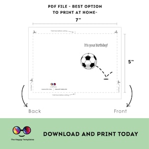 Printable Happy Birthday Card | Soccer Greeting Card | Soccer Birthday ...