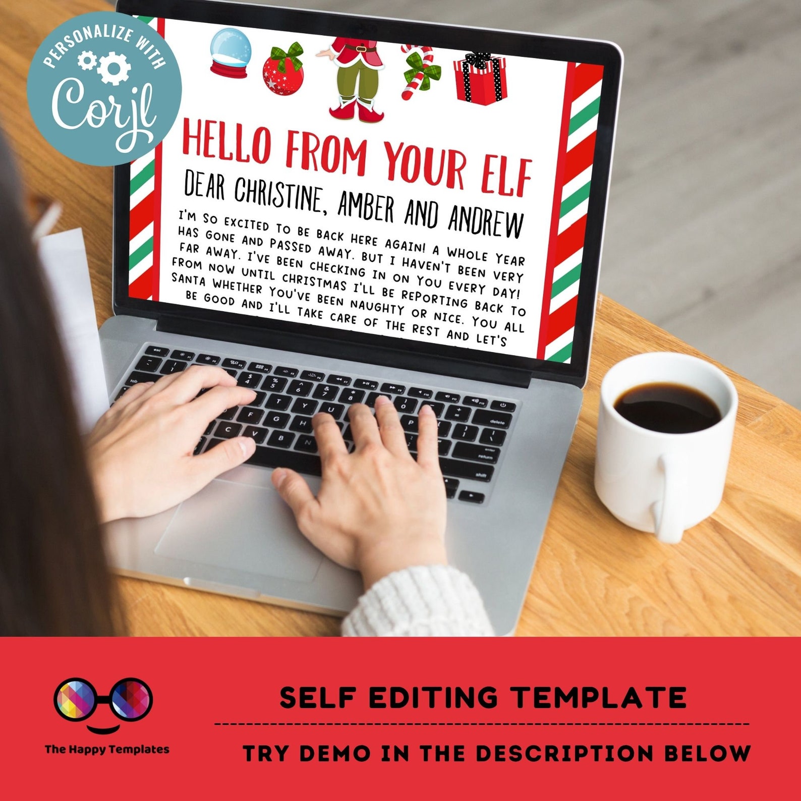 Editable Elf Hello Letter Hello Letter Christmas Elf - Etsy Canada