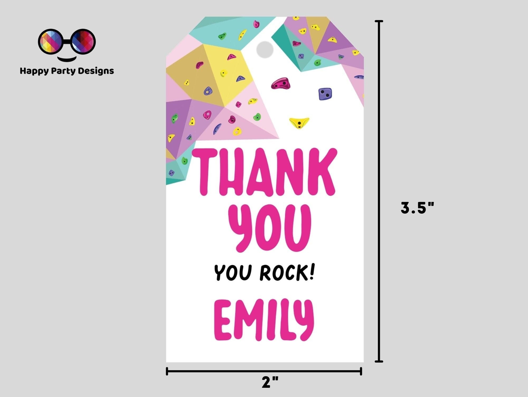 EDITABLE Let's Climb Thank You Tags Printable | Girl Birthday Favor ...